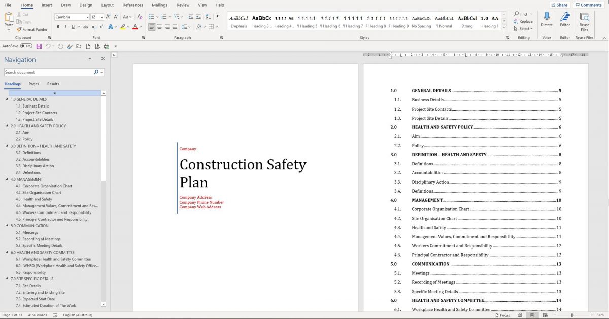 Construction Safety Plan Template | Make Safety a Priority