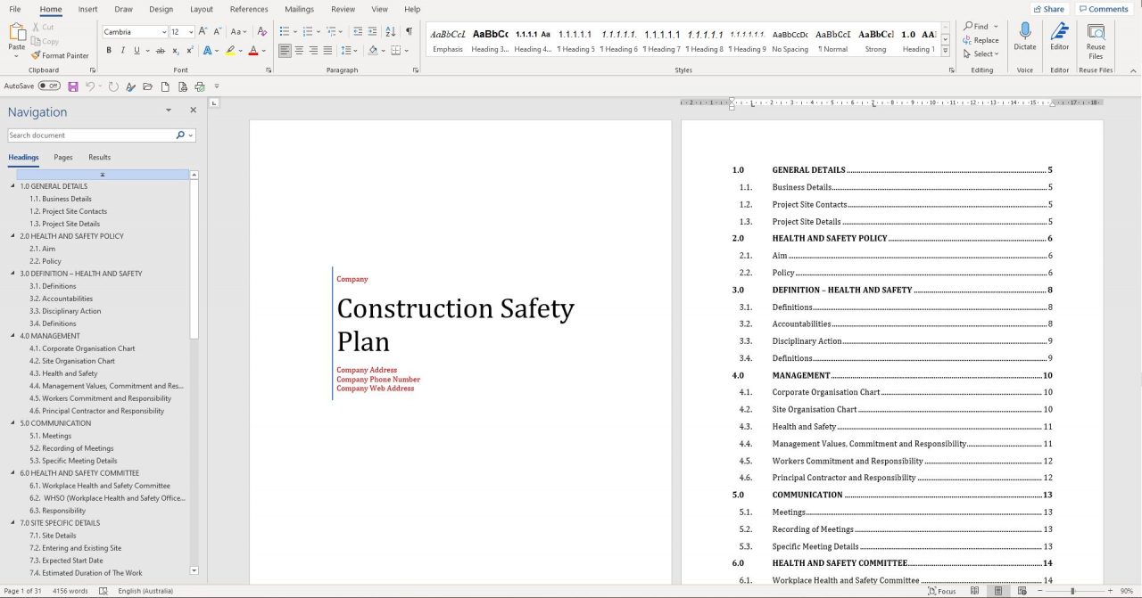 Construction Safety Plan Template | Make Safety a Priority