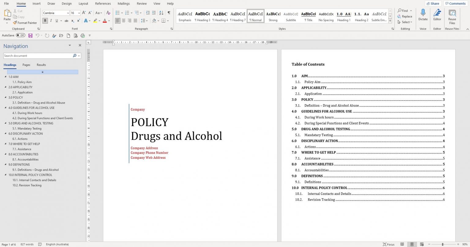Drug and Alcohol Policy Template | Willing to Risk Your Business?