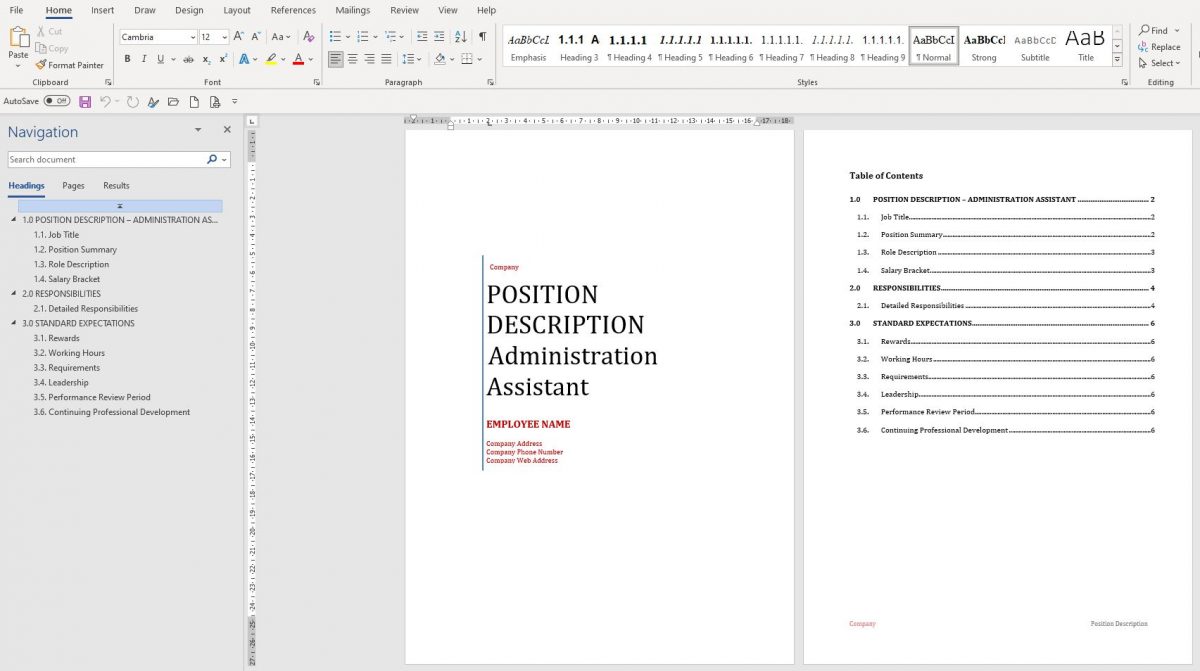 Position Description Template | Improve Your Team Fast