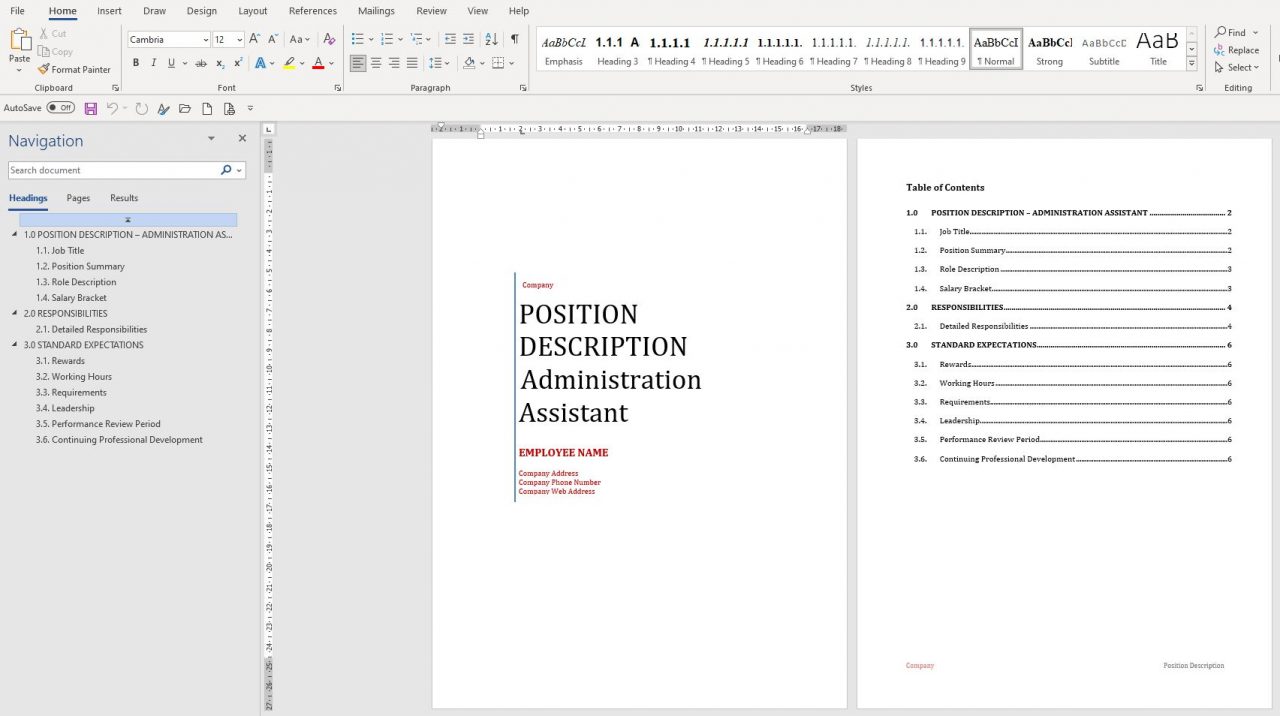 Position Description Template | Improve Your Team Fast