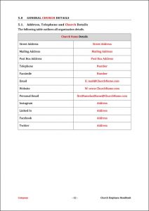 Church Employee Handbook Template