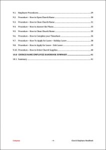 Church Employee Handbook Template