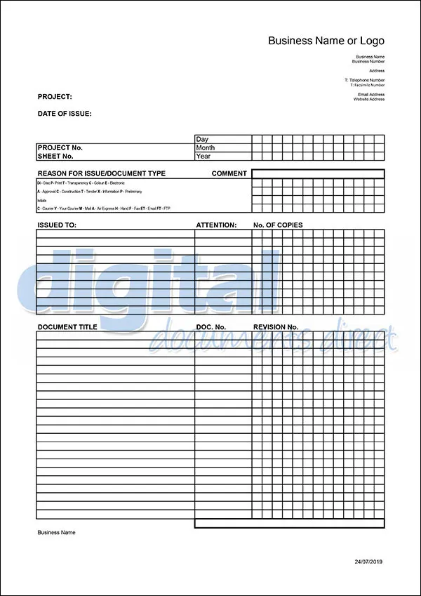 Document Transmittal Template | Track Your Documents