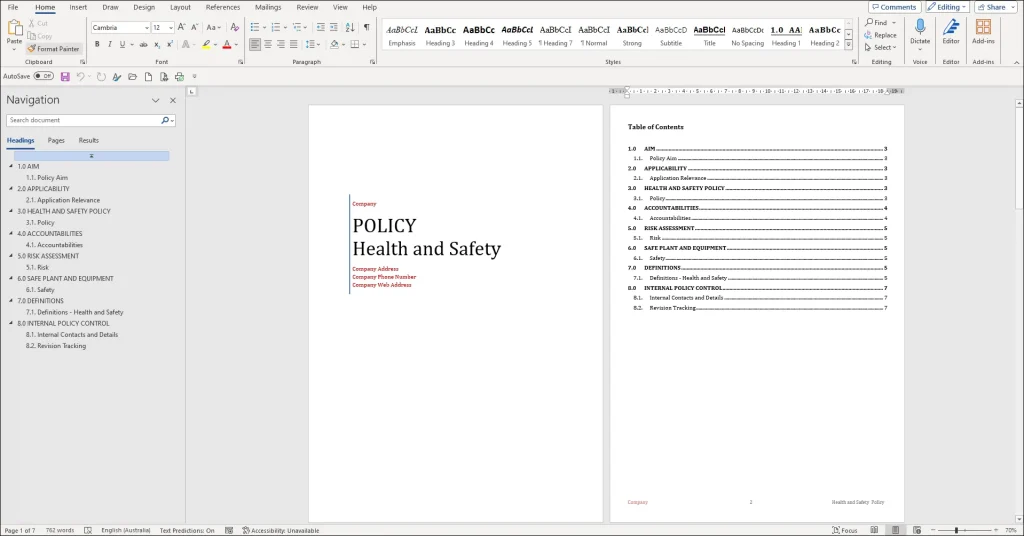 Health and Safety Policy Template | What Are You Willing to Risk?